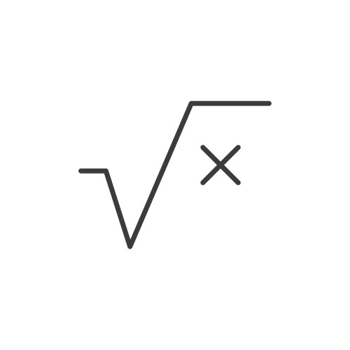 Square root icon set math number formula Vector Image