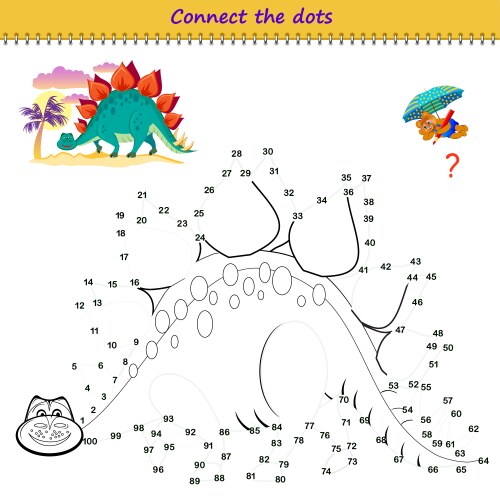 Connect the dots from 1 to 80 and draw Royalty Free Vector