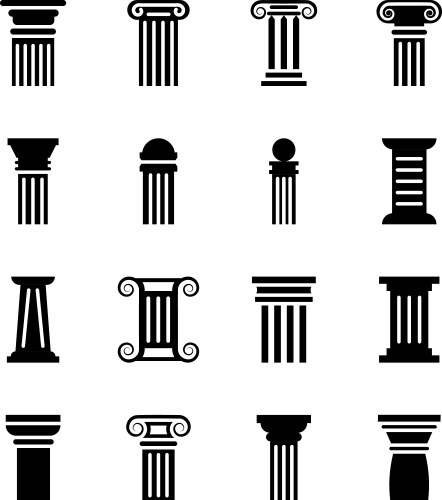 Pillar art icons Royalty Free Vector Image - VectorStock