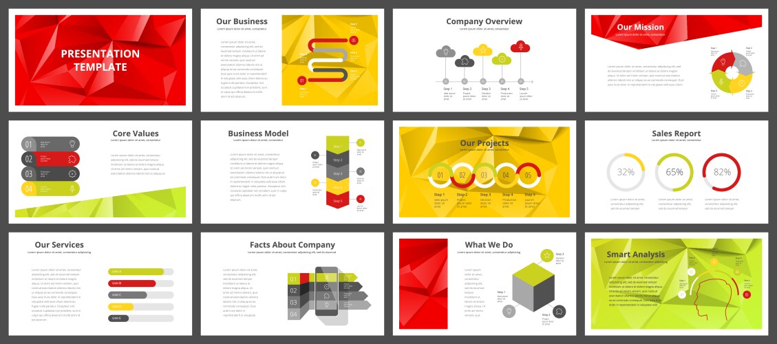 Purple yellow presentation templates infographic Vector Image