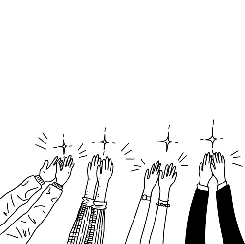 Applause hand draw doodle clapping ovation Vector Image