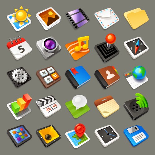 Resource icons for games Royalty Free Vector Image