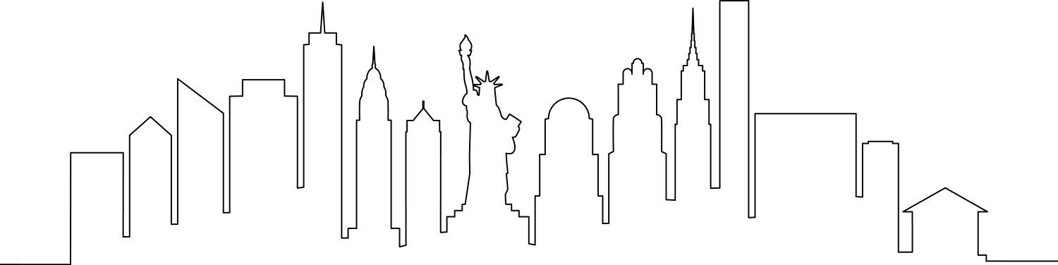One single line drawing new york city skyline Vector Image