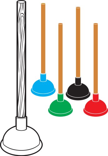 Drain plunger cartoon Royalty Free Vector Image
