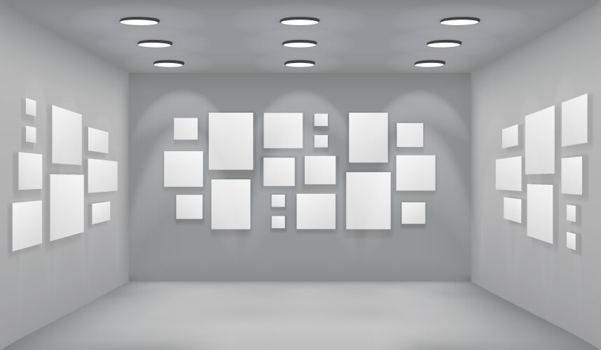 Classic historic museum art gallery hall Vector Image
