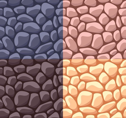 Funny cartoon stones seamless pattern Royalty Free Vector