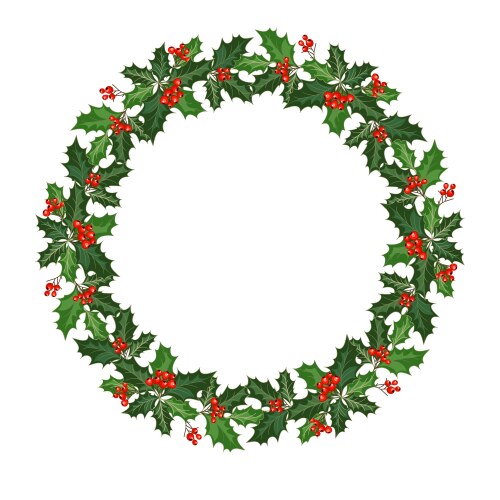 Christmas Holly Wreath Vector Images (over 15,000)