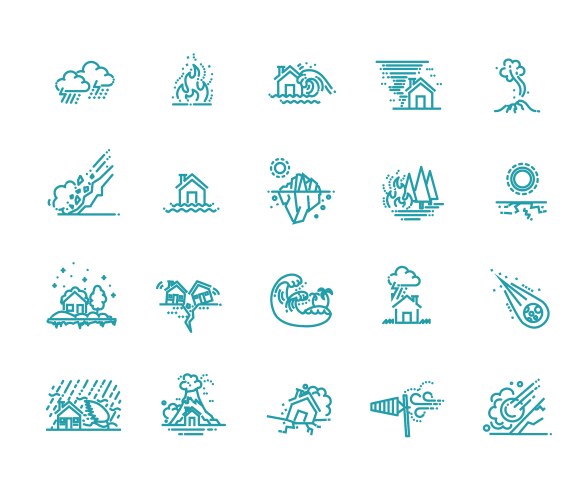 Natural disaster isometric set Royalty Free Vector Image