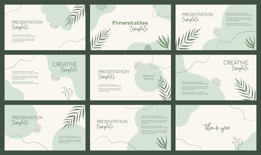 Green blue presentation templates infographic set Vector Image