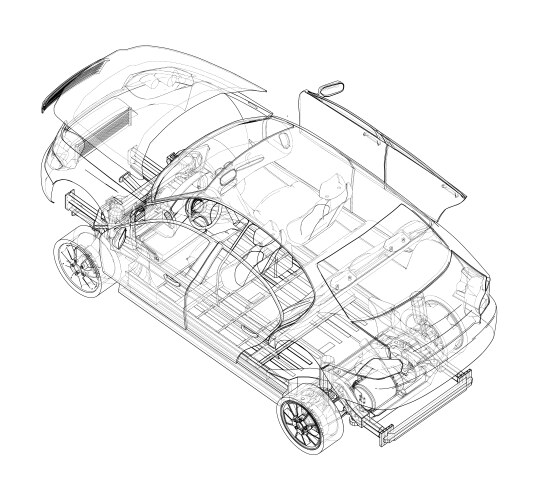 Electric Car Blueprint Drawing Vector Images (over 410)