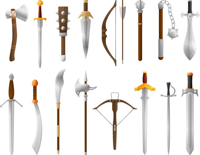 Medieval weapons ancient protection warrior Vector Image