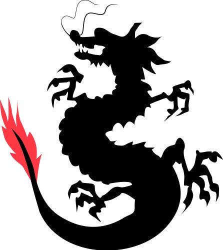 Chinese calligraphy dragon word Royalty Free Vector Image