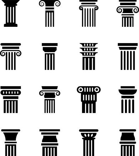 Pillar art icons Royalty Free Vector Image - VectorStock