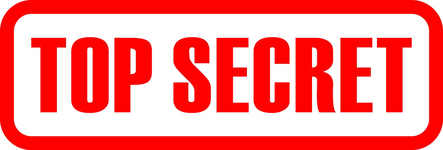 Top secret red with black icon Royalty Free Vector Image