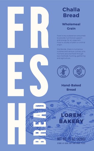 Fresh baked bread abstract packaging design Vector Image