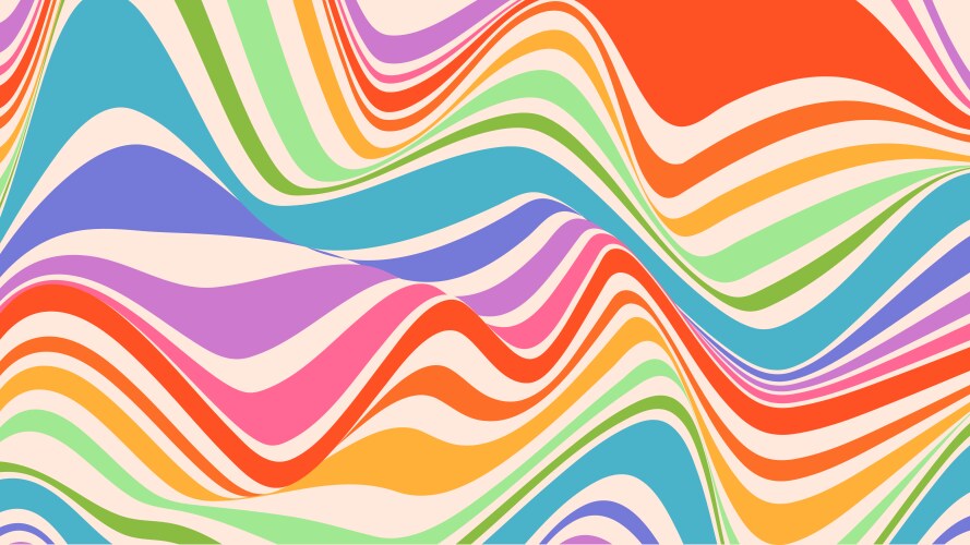 Bright wave groovy pattern wavy colored Royalty Free Vector