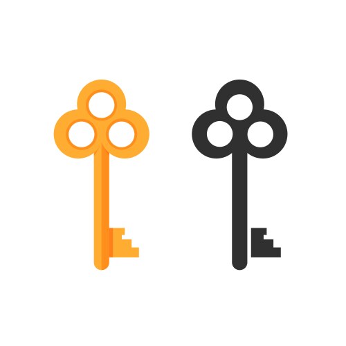 Heart and skeleton key Royalty Free Vector Image