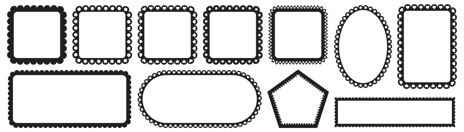 Frame with lace scallop edge Royalty Free Vector Image