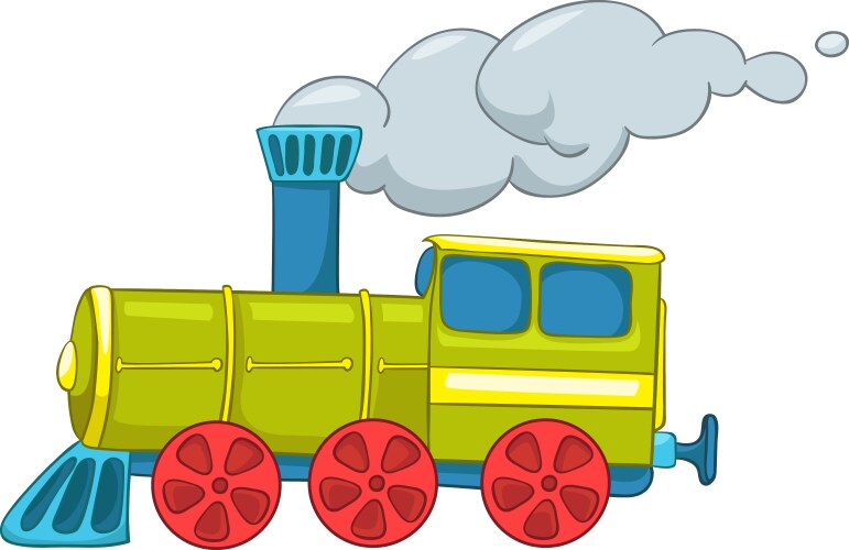 Cartoon train a railway Royalty Free Vector Image