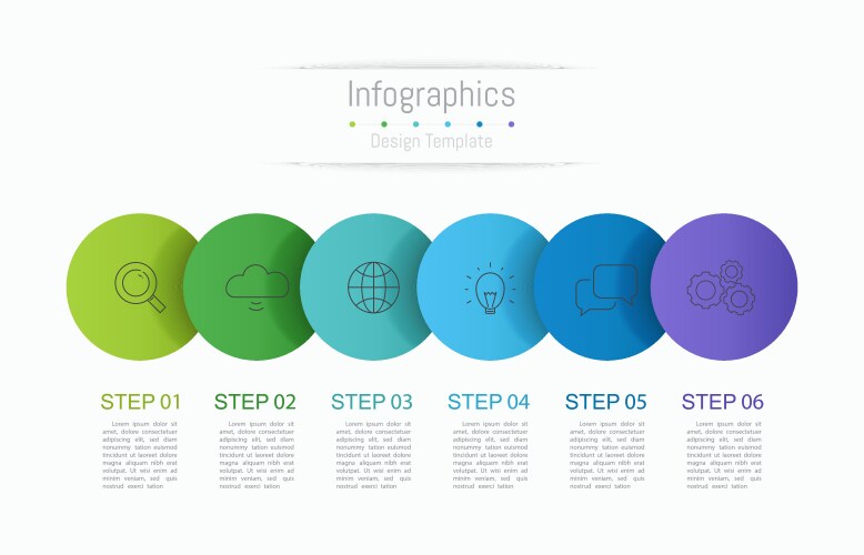 Infographic 6 options design elements Royalty Free Vector