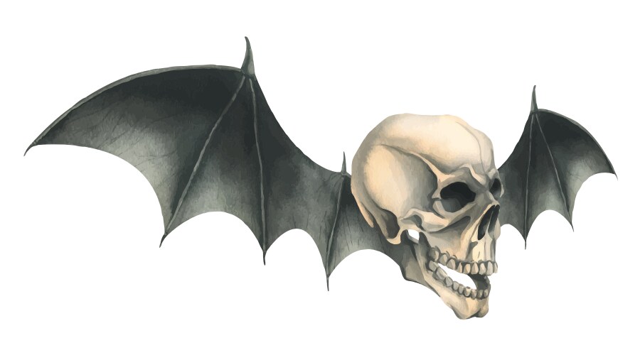 Human Skull Wings Vector Images (over 1,600)