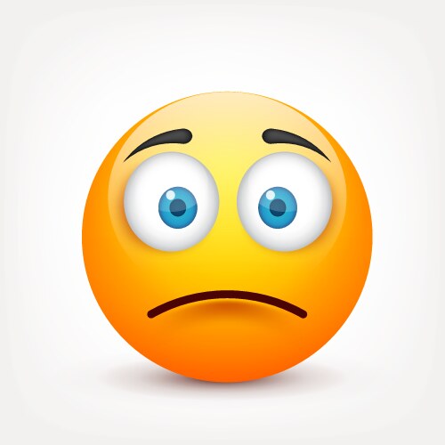 Emoji yellow smiley crazy face Royalty Free Vector Image