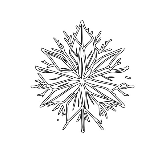 Snow flake outline sketch Royalty Free Vector Image
