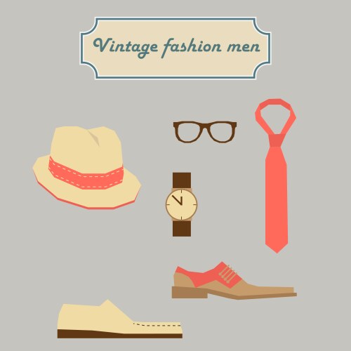 Vintage fashion men elements set Royalty Free Vector Image