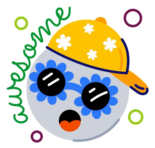 Awesome emoji Royalty Free Vector Image - VectorStock