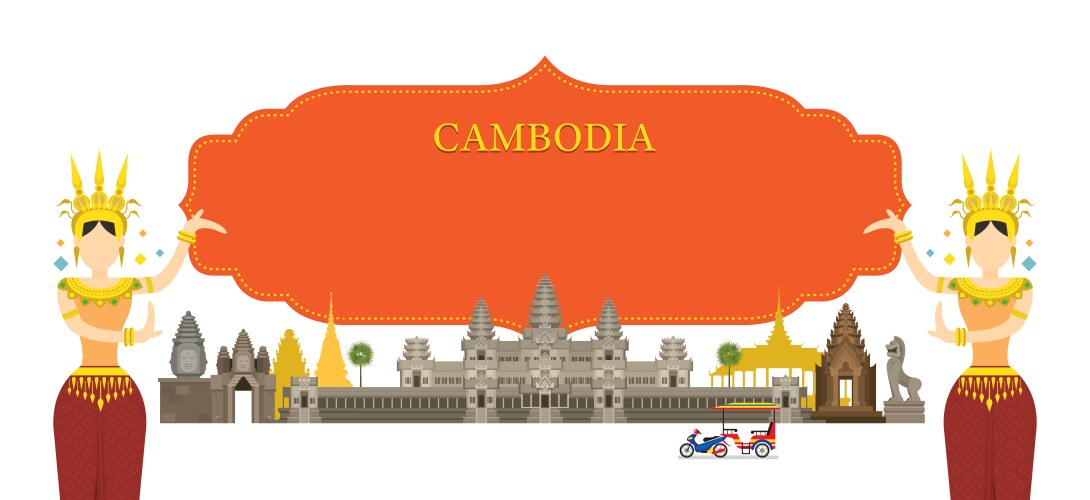 Logo for kingdom of cambodia Royalty Free Vector Image