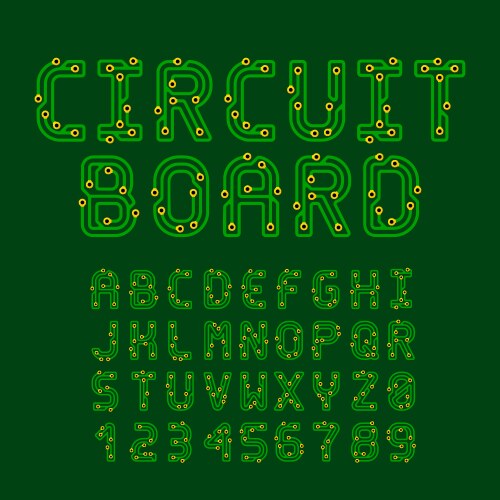Circuit Font Vector Images (over 3,700)