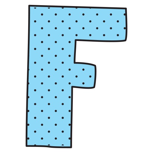 N alphabet blue letter with polka dots isolated Vector Image