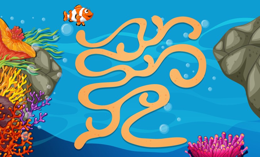 Clownfish and sea anemone Royalty Free Vector Image