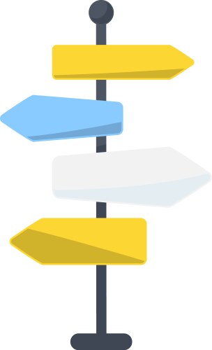 Wooden signpost cartoon direction pointer Vector Image