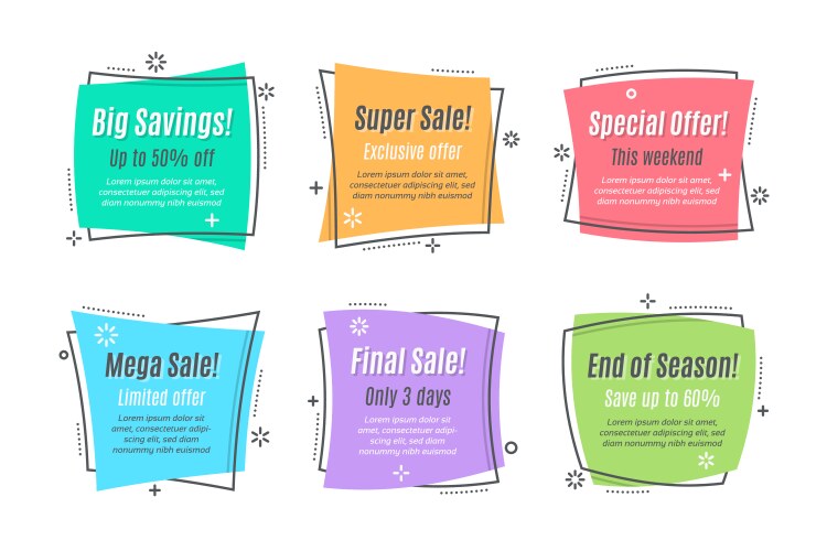 Flat linear promotion ribbon banner scroll price Vector Image