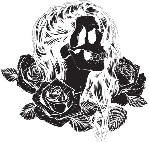 Girl with skeleton make up hand drawn Royalty Free Vector