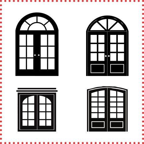 Minimalist window silhouette contemporary art Vector Image