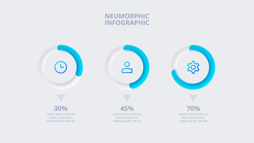 Neumorphic rounded elements for infographic Vector Image