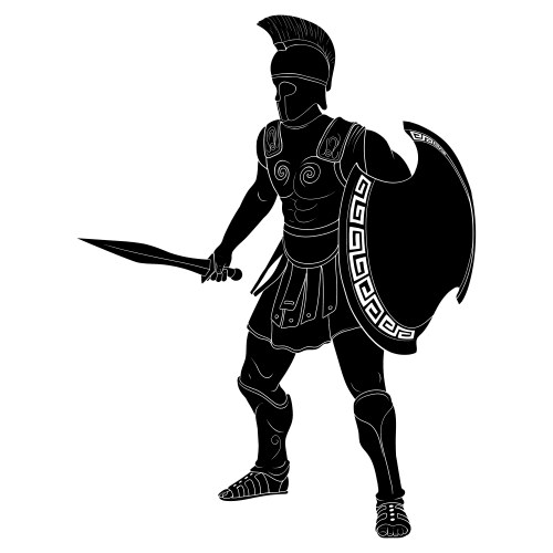Ancient Greek Warrior Silhouette – Royalty-Free Vector | VectorStock