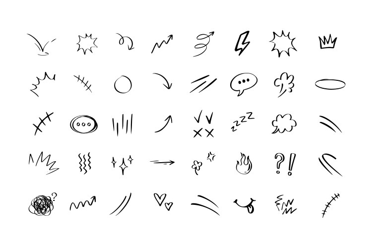 Doodle hand drawn cute cartoon expression sign Vector Image