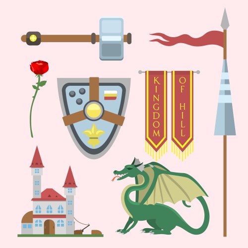 Medieval royal banner classical victorian flags Vector Image