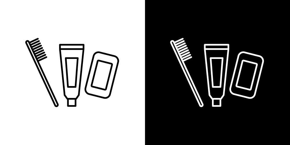 Hygiene kit icon set on white background Vector Image