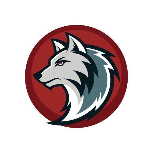 Modern wolf mascot logo in circular design Vector Image