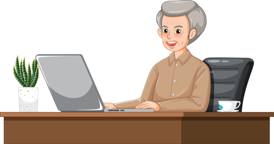 Cartoon calculator man Royalty Free Vector Image