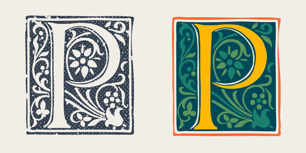 Medieval Gothic Numbers Set Royalty Free Vector Image