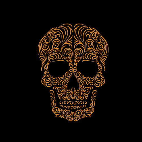 Skull head and waves on beachisolatedeasy Vector Image