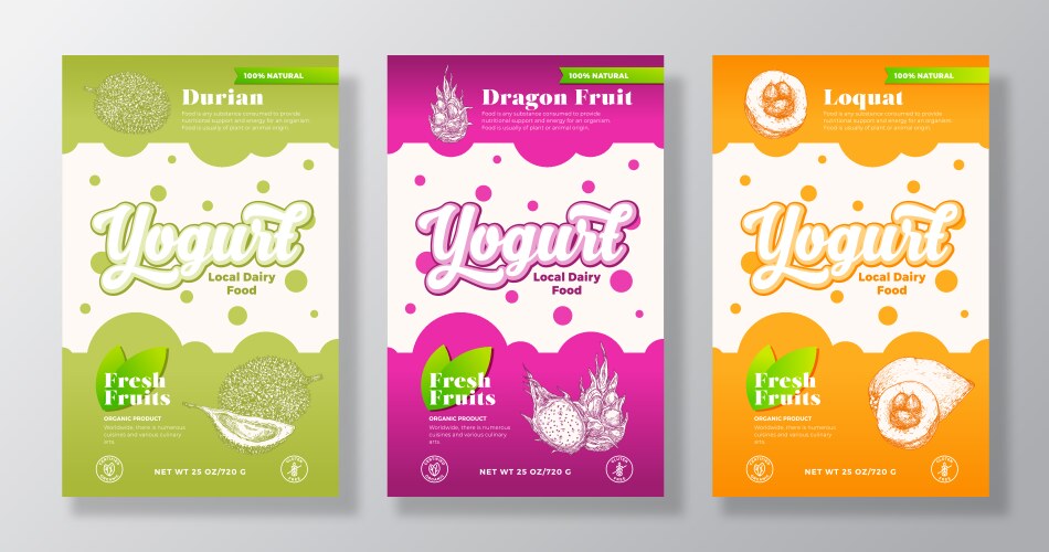 Yoghurt Stickers Yogurt Vector Images (over 160)