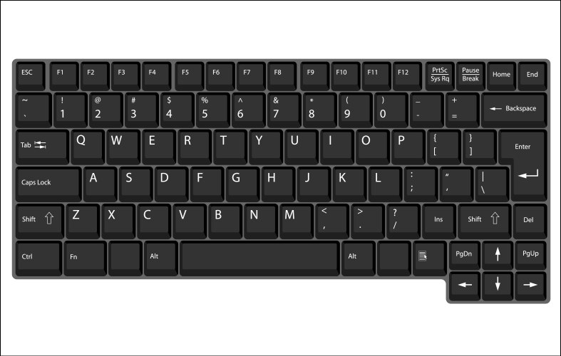 Laptop keyboard Royalty Free Vector Image - VectorStock