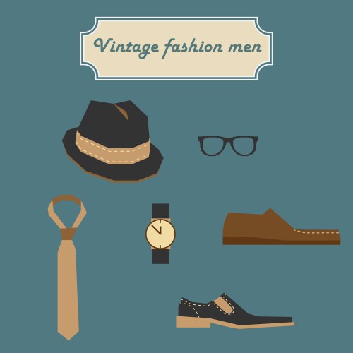Vintage fashion men elements set Royalty Free Vector Image