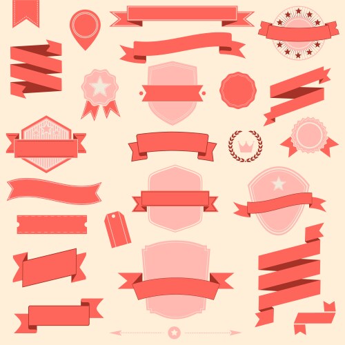 Big set of ribbons templates Royalty Free Vector Image